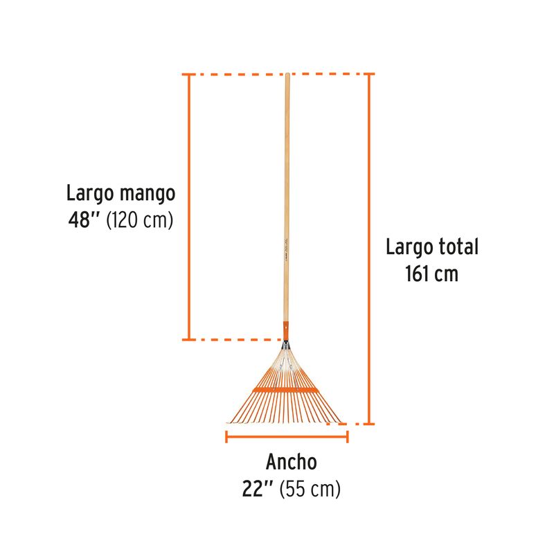 Rastrillo 22 Dientes Mango Madera 122 cm Rastrillo 22 Dientes Mango Madera 122 cm
